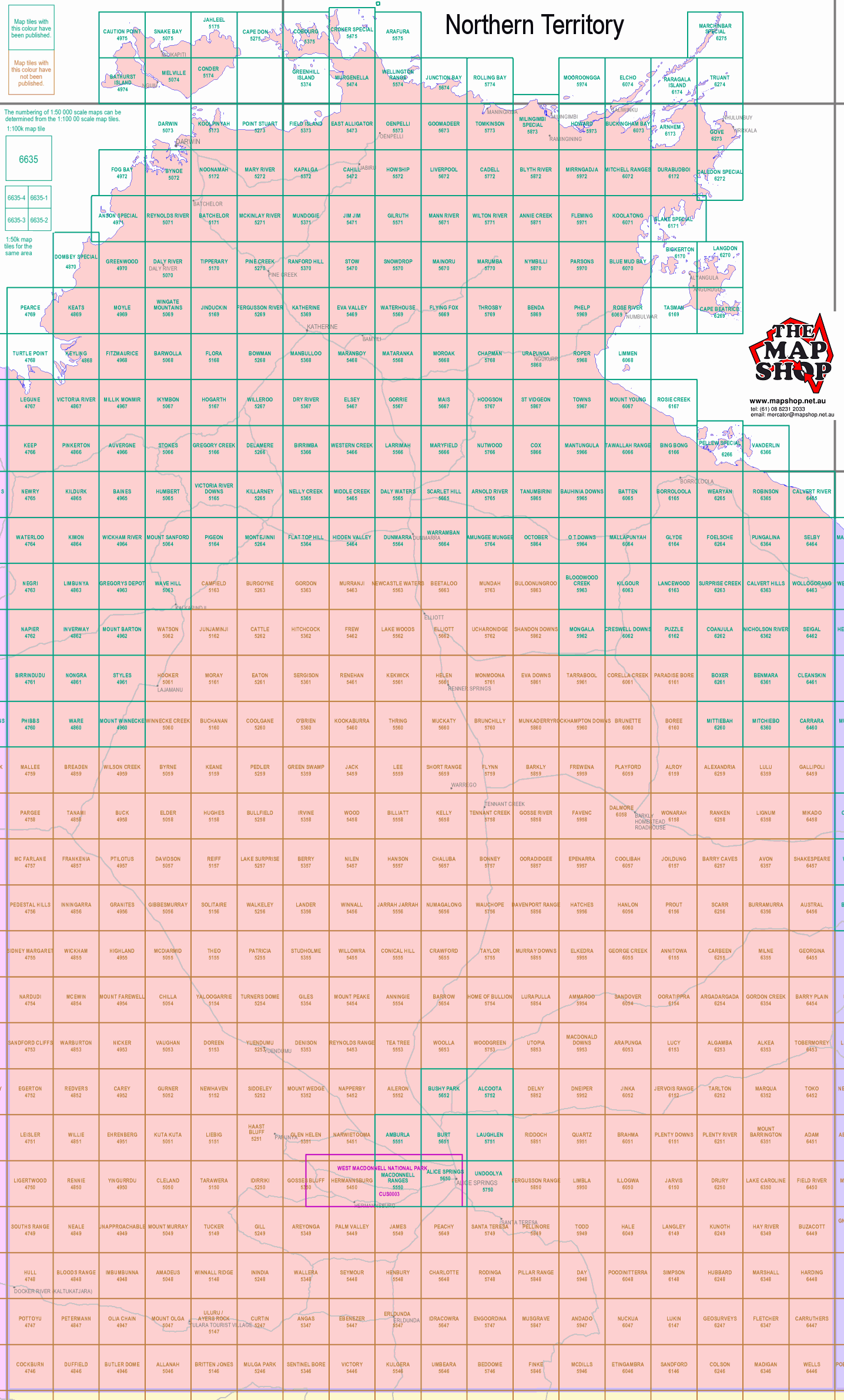 The Map Shop - Australian 1:100k scale Index
