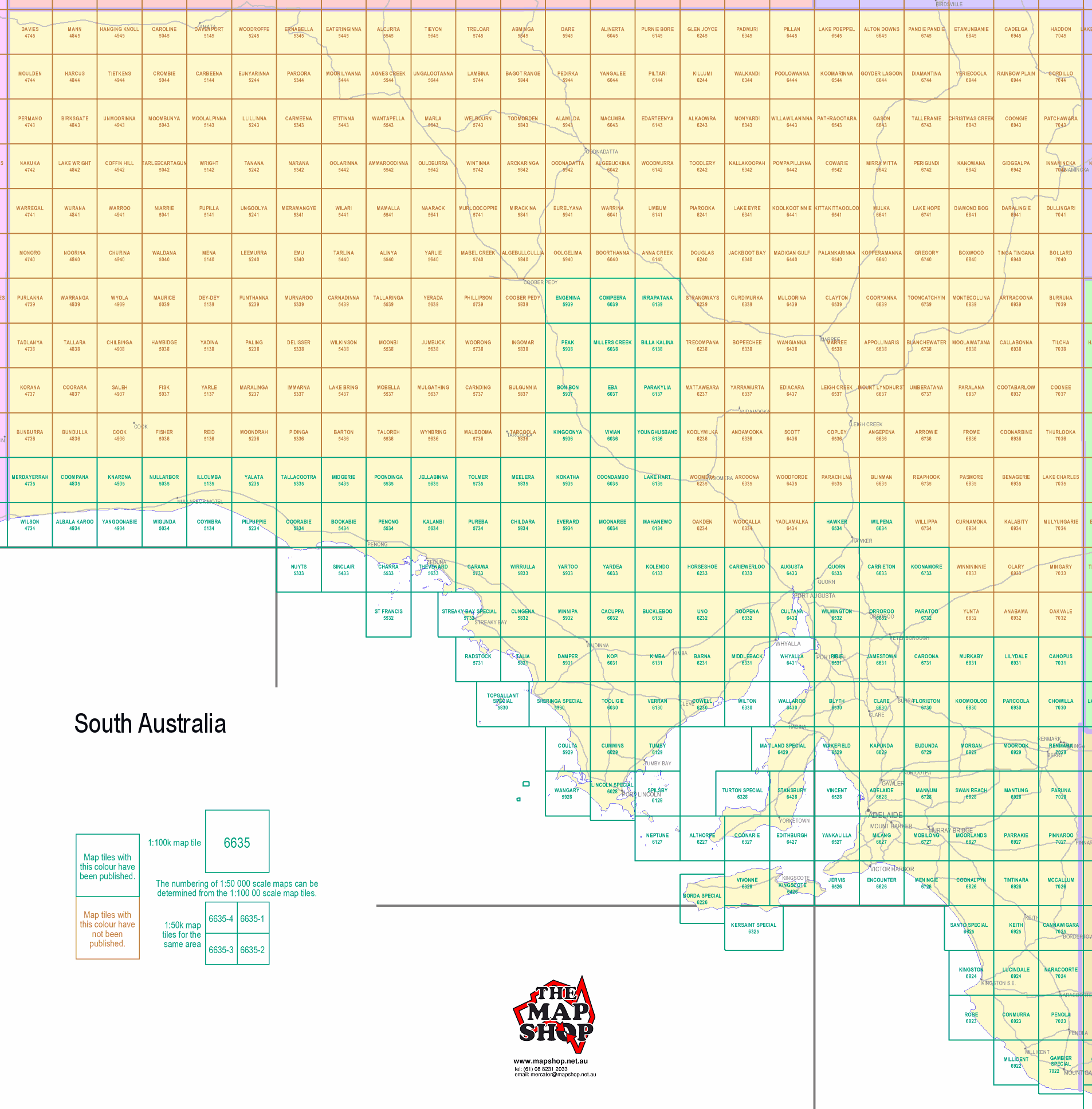 The Map Shop - Australian 1:100k scale Index