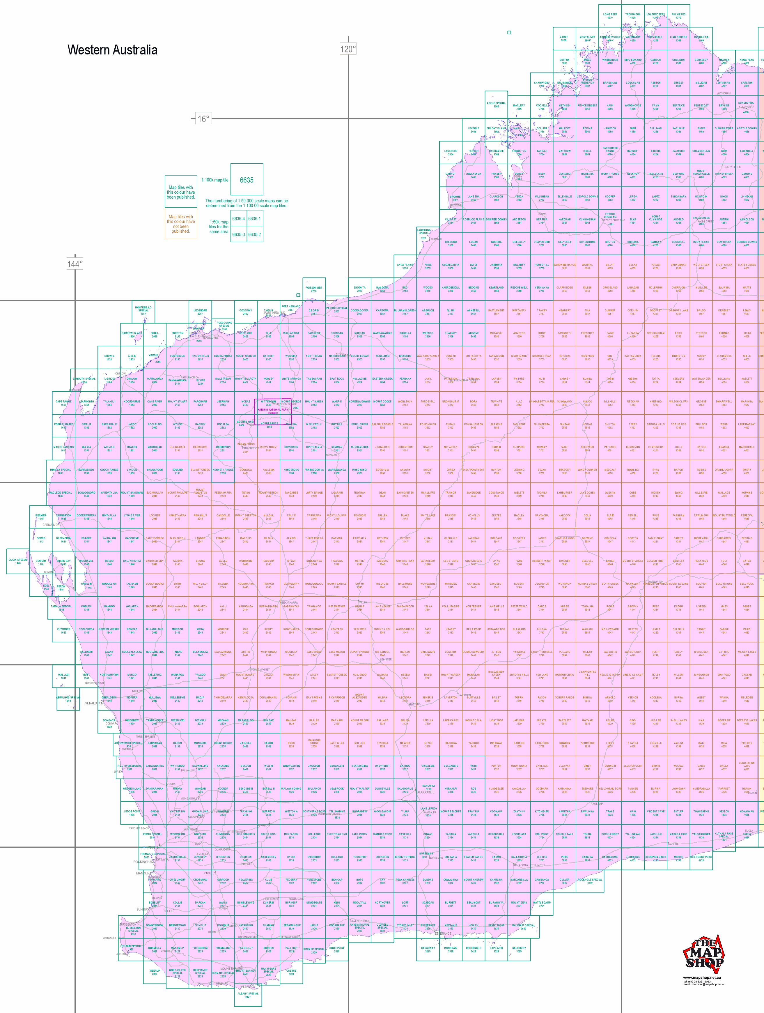The Map Shop - Australian 1:100k scale Index